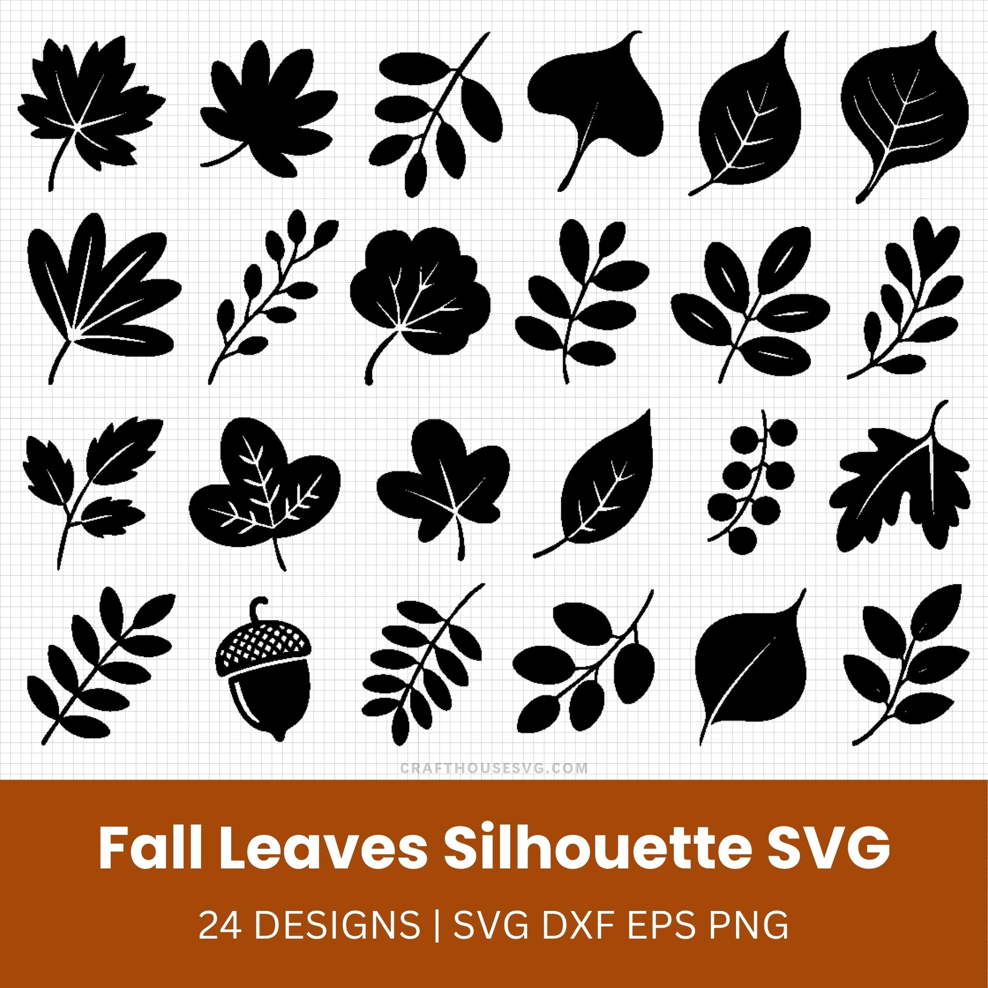Fall Leaves Silhouette SVG Bundle - Free and Premium Files