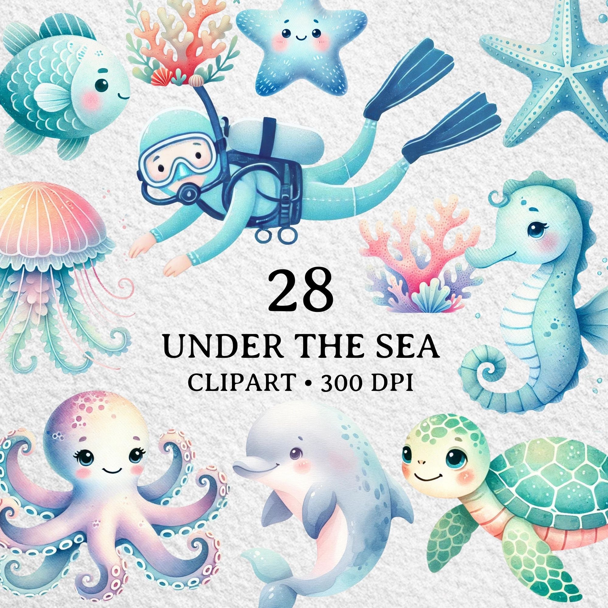 Under the Sea Clipart Sublimation Bundle