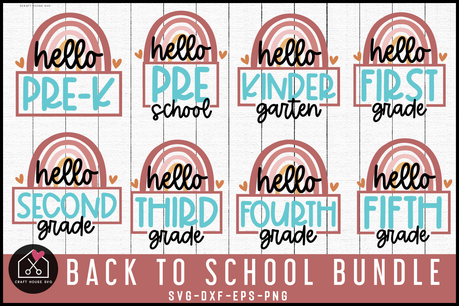 Back to School rainbow shirt SVG Bundle - Craft House SVG