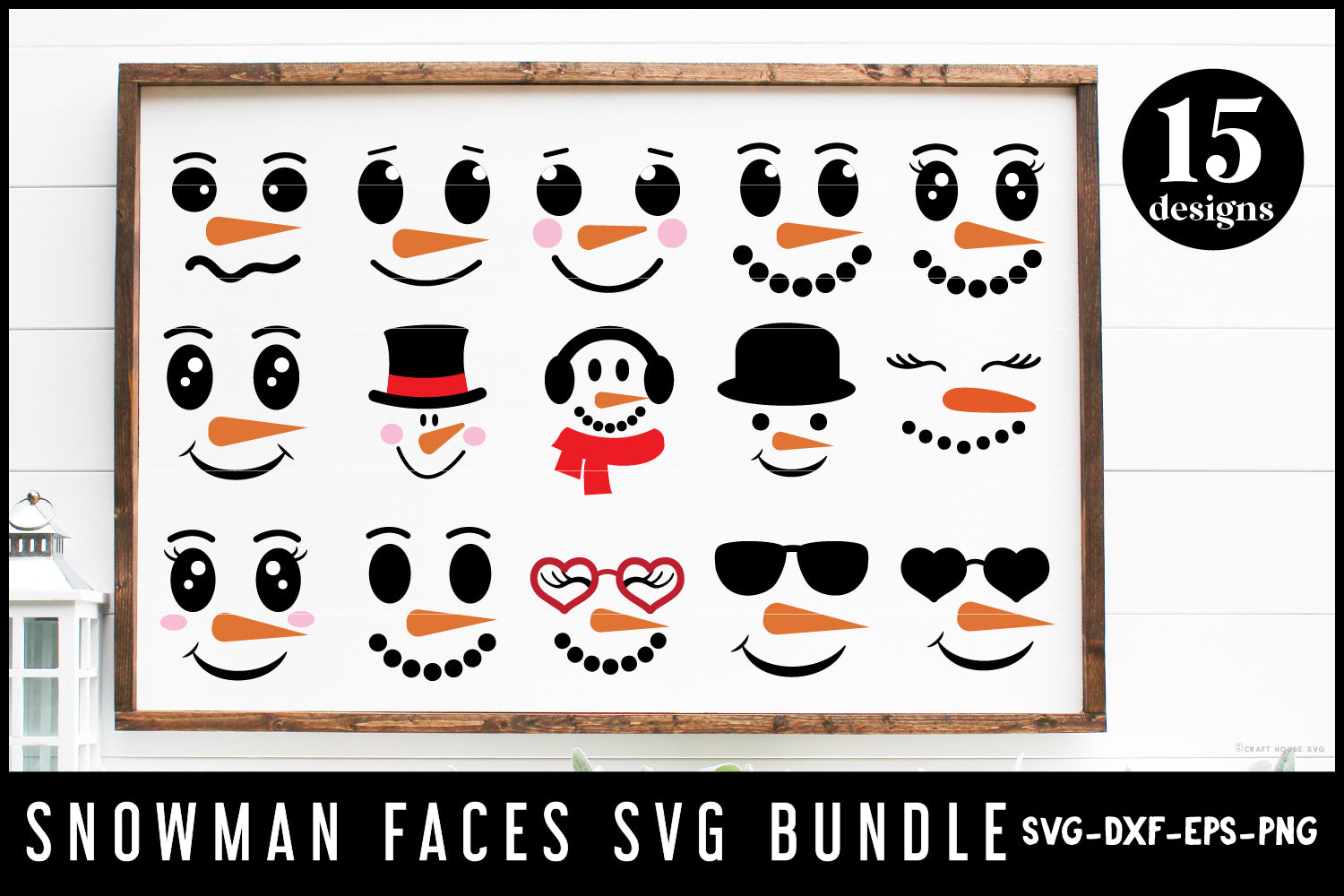 Snowman Faces SVG Bundle Christmas Cut Files - Craft House SVG