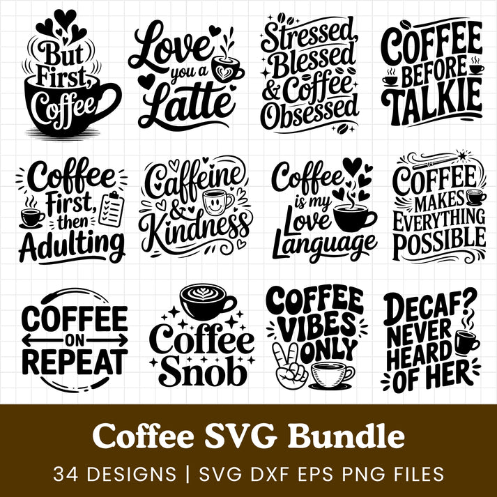 Coffee SVG Bundle - Free and Premium Files – Craft House SVG