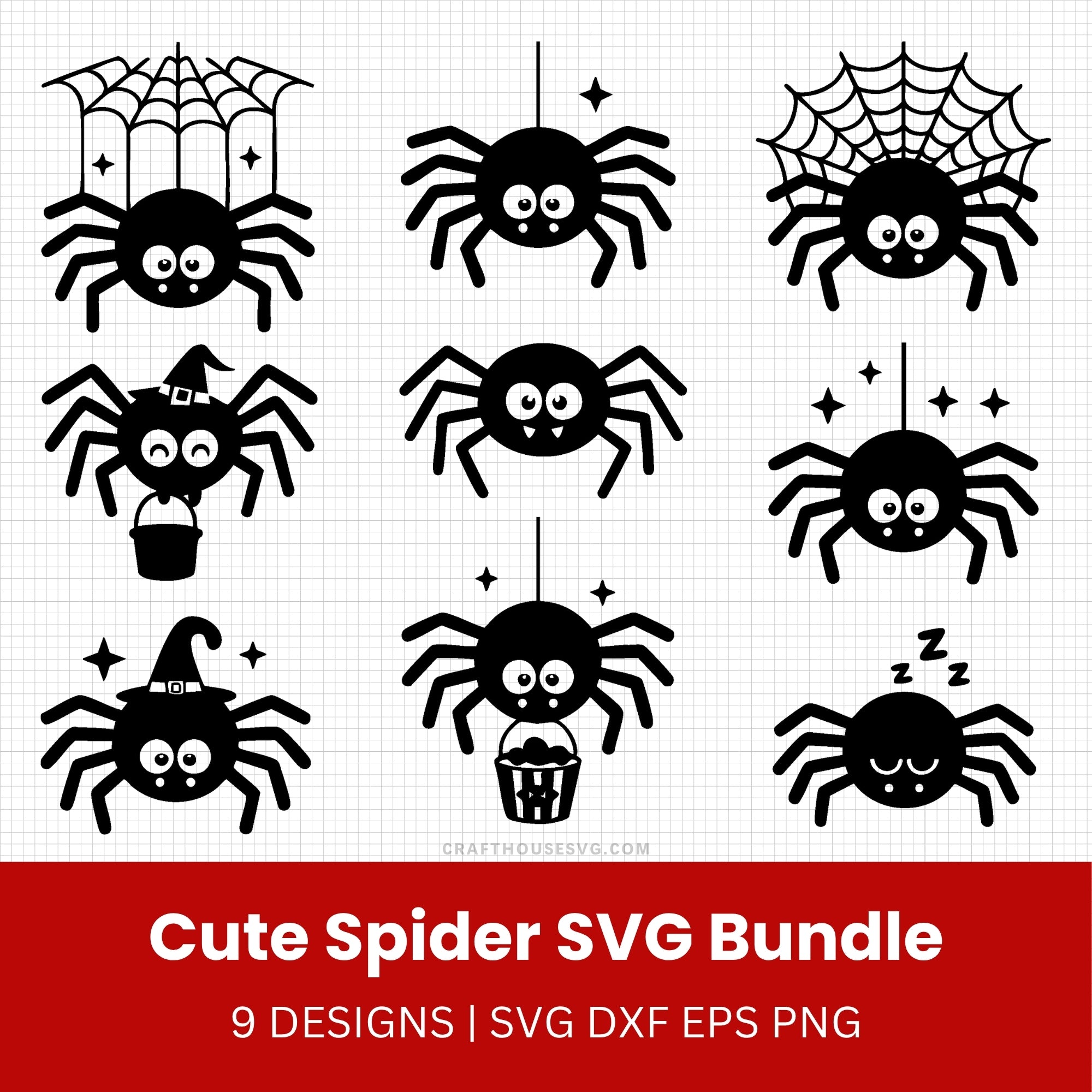 Cute Spider SVG Bundle - Free and Premium Files