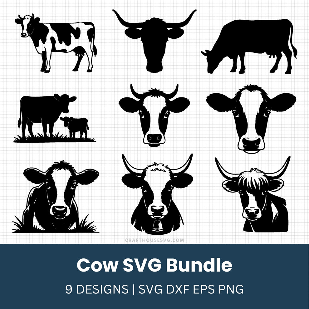Cow SVG Bundle - Free and Premium Files – Craft House SVG