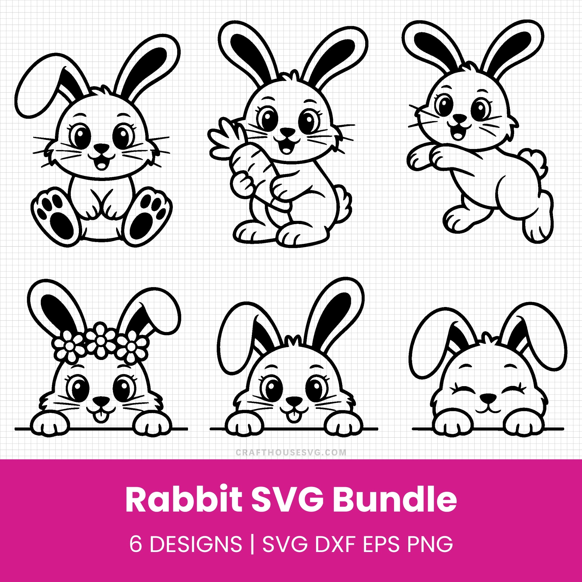Rabbit SVG Bundle - Free and Premium Files