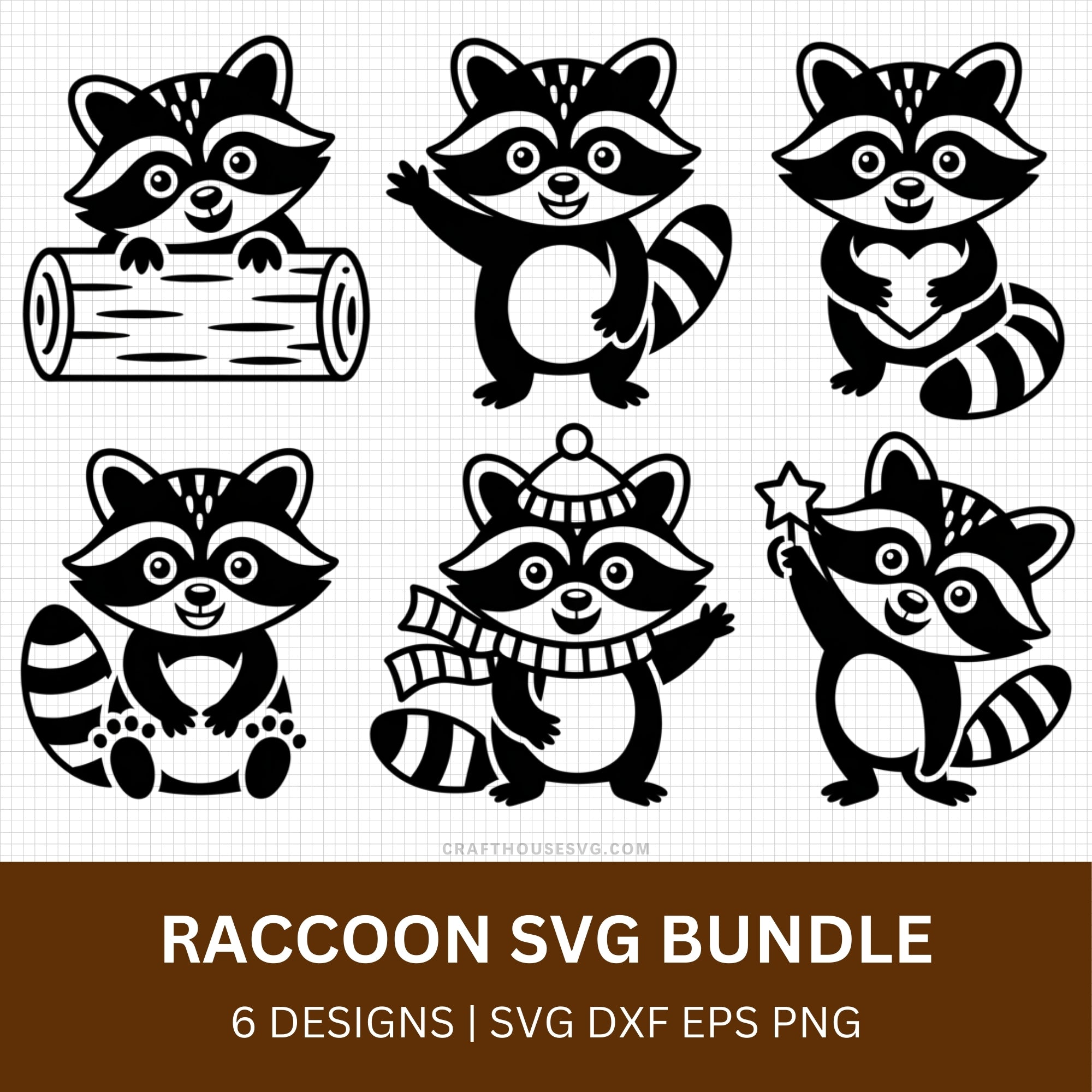 Raccoon SVG Bundle - Free and Premium Files