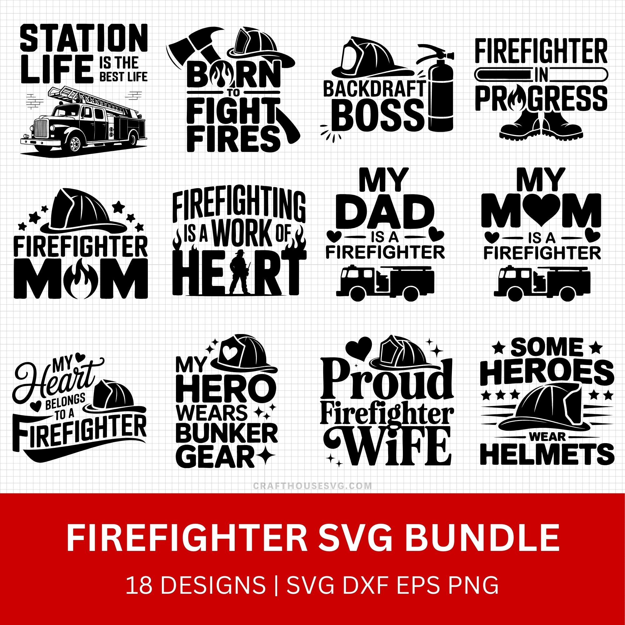 Firefighter SVG Bundle - Free and Premium Files