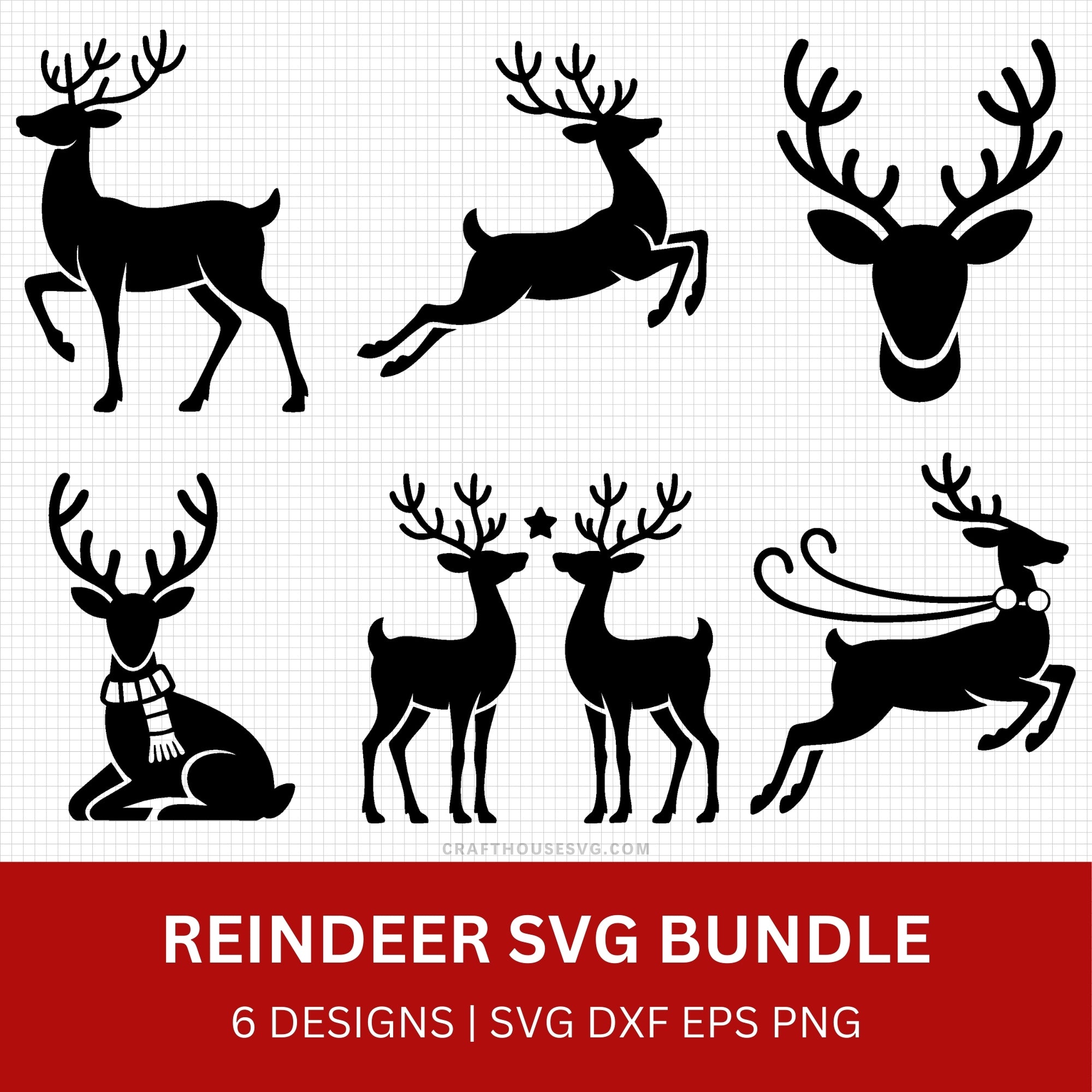 Reindeer SVG Bundle - Free and Premium Files