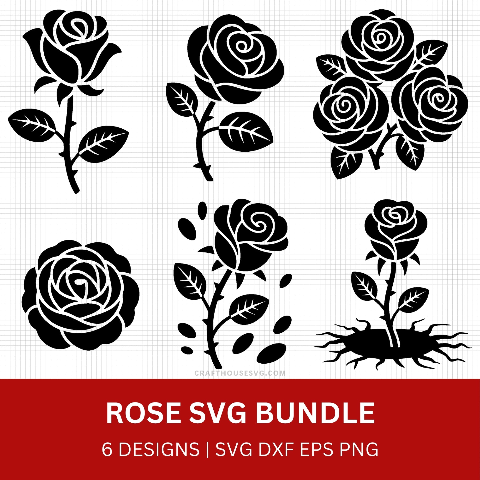 Rose SVG Bundle - Free and Premium Files – Craft House SVG
