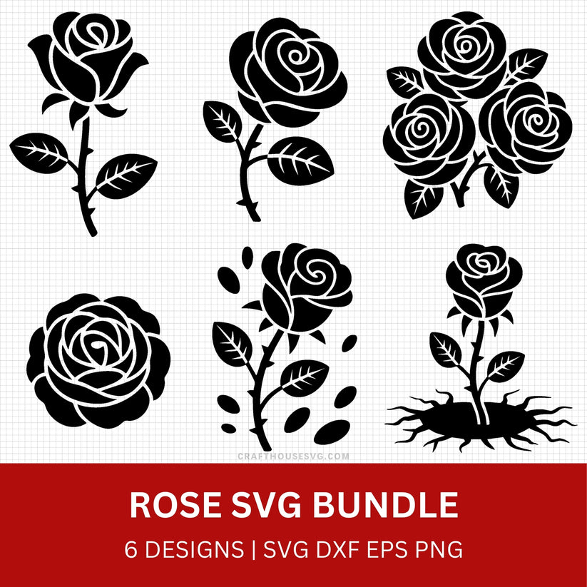 Rose SVG Bundle - Free and Premium Files – Craft House SVG