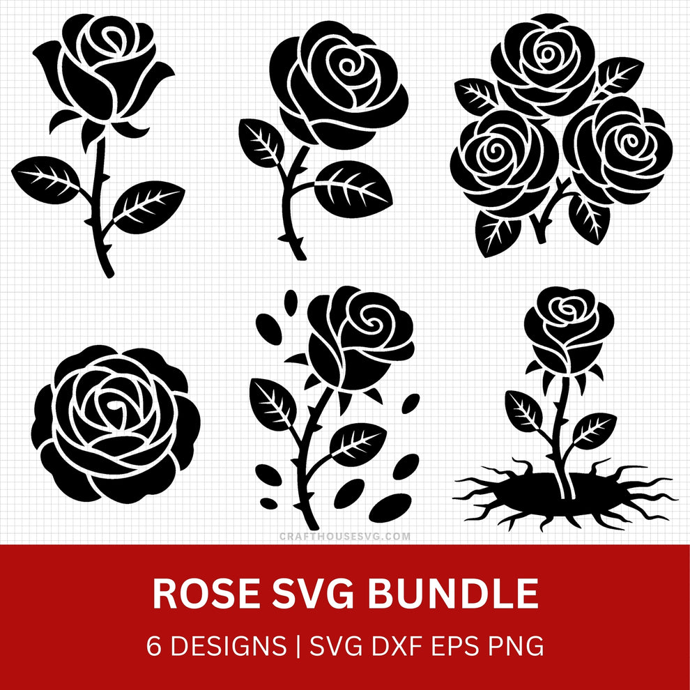 Rose SVG Bundle - Free and Premium Files – Craft House SVG