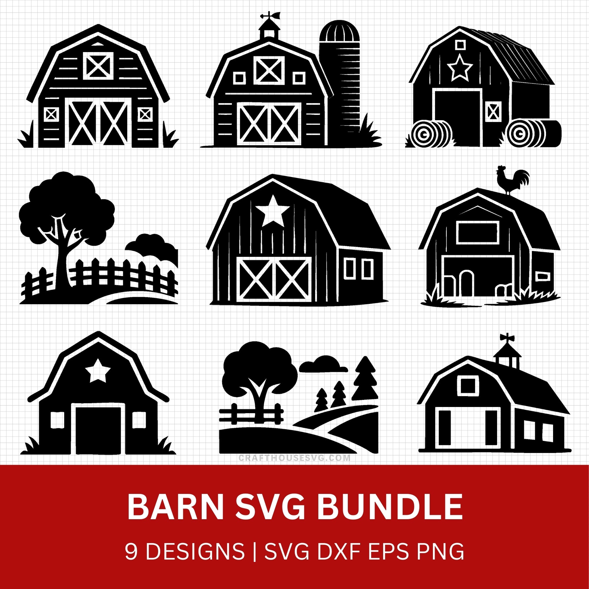 Barn SVG Bundle - Free and Premium Files