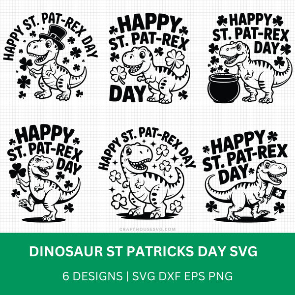 Dinosaur St. Patrick's Day SVG Bundle – Craft House SVG