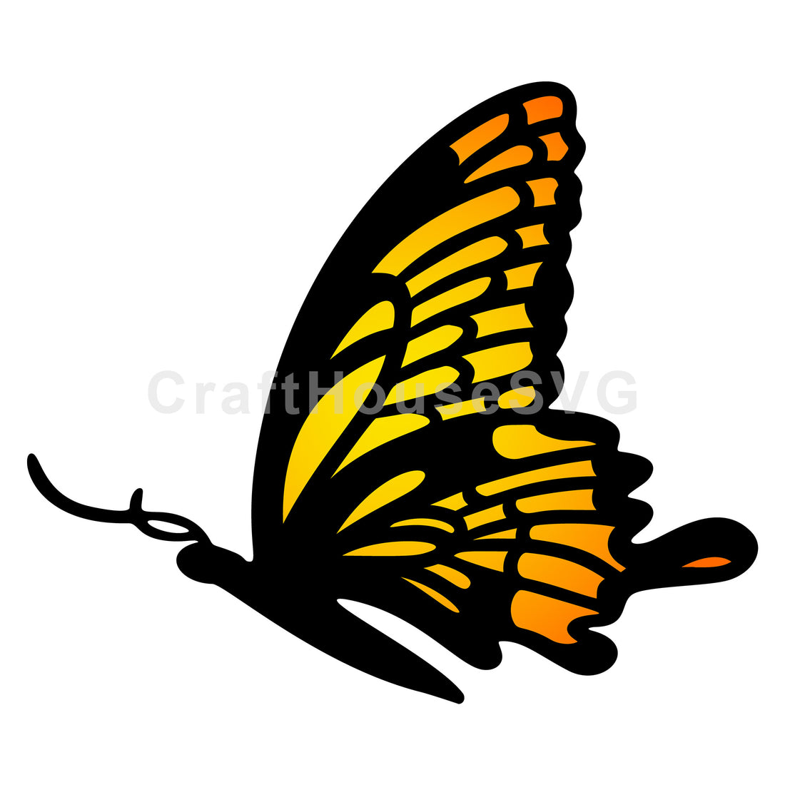 Side View Butterfly with Bold Patterns Layered SVG - Free and Premium