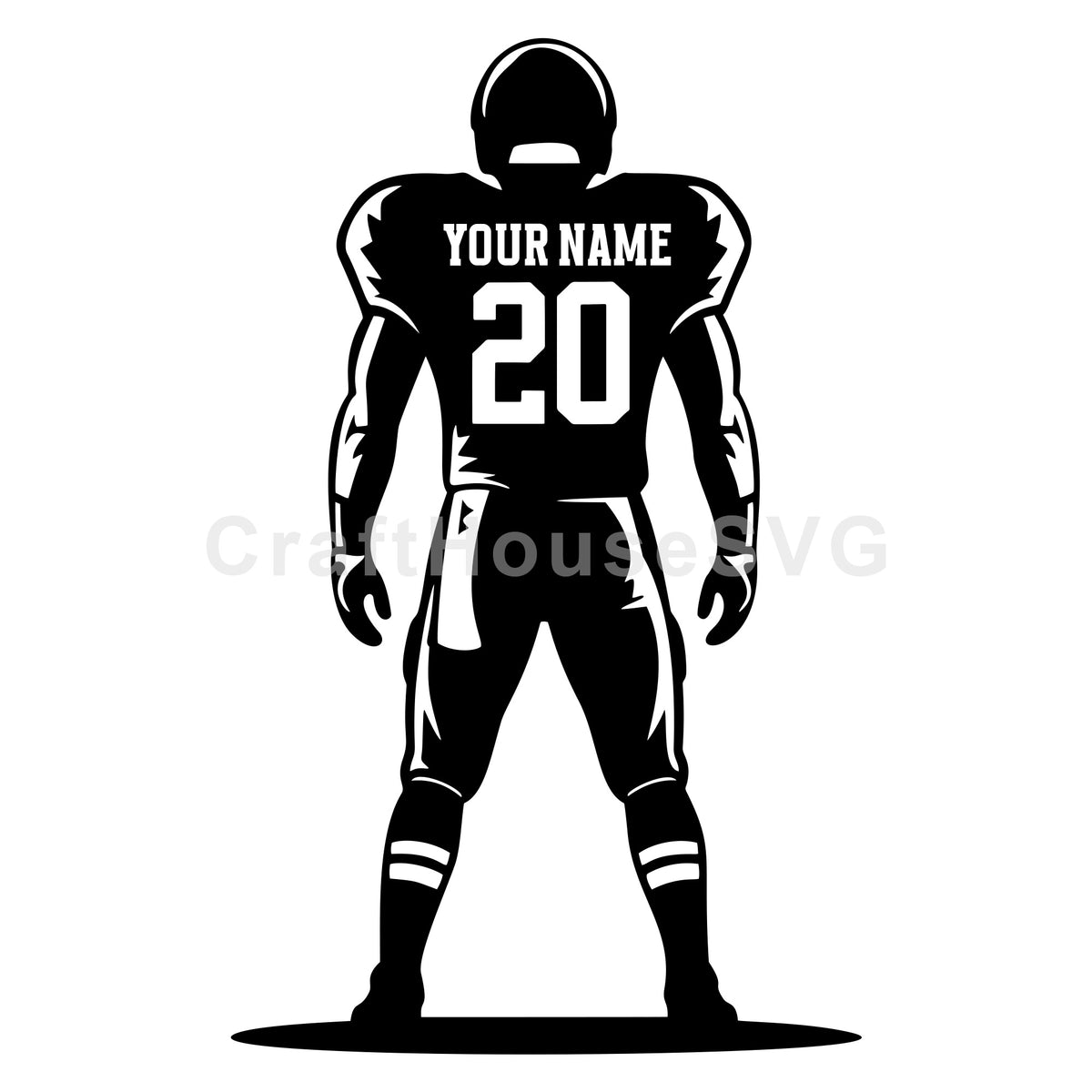 Custom Football Player Personalized Name and Number SVG