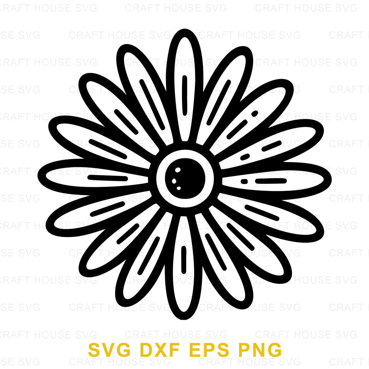 Daisy SVG Outline - Craft House SVG