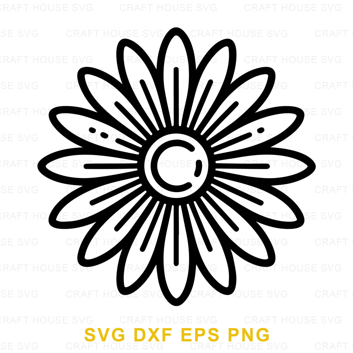 Daisy SVG Minimal Line Art - Free and Premium Files – Craft House SVG