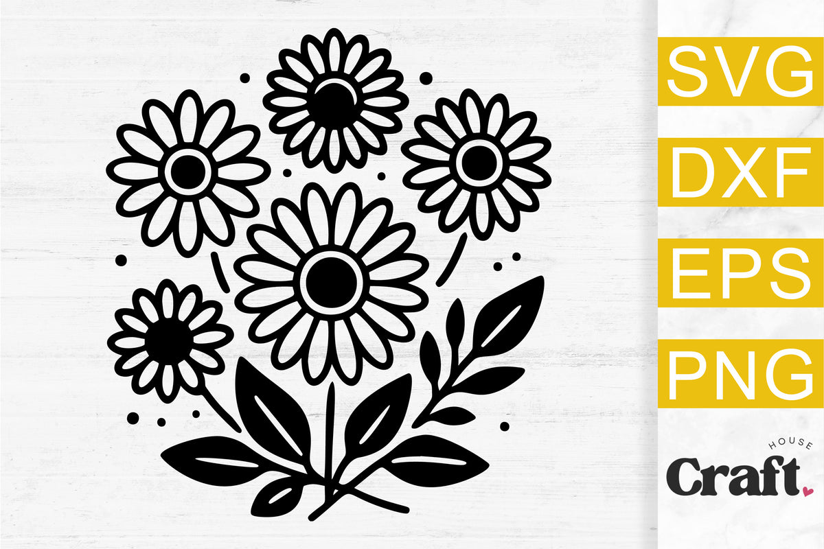 Daisies SVG Simple Daisy Flowers - Craft House SVG