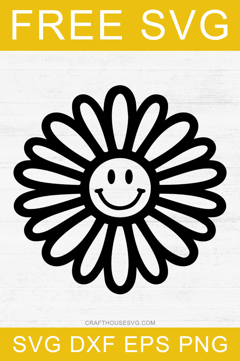 FREE Daisy Smiley Face SVG - Free and Premium Files – Craft House SVG