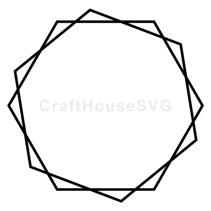 Double Hexagon Frame SVG - Free and Premium Files – Craft House SVG
