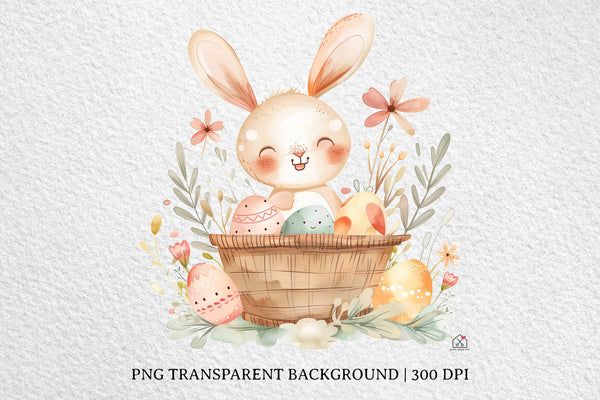 Watercolor Easter Basket Sublimation Bundle Clip Art PNG - Free and ...