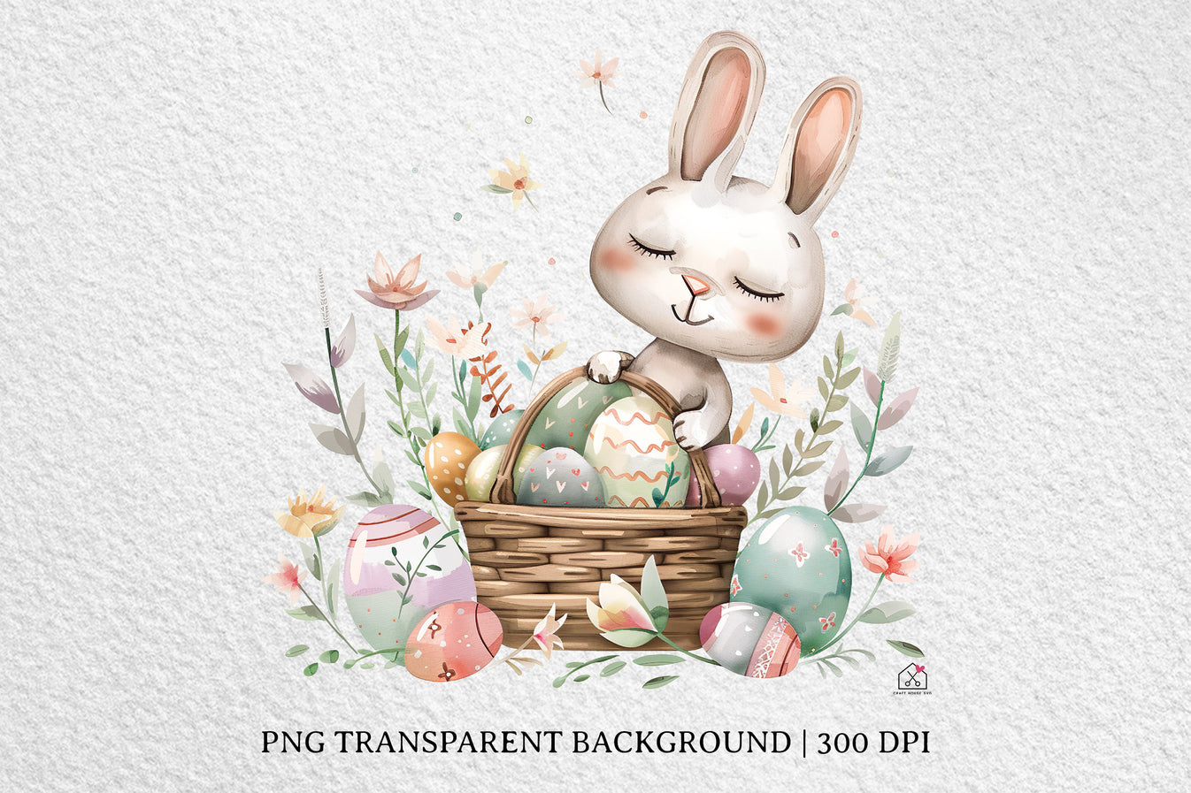 Watercolor Easter Basket Sublimation Bundle Clip Art PNG - Free and ...