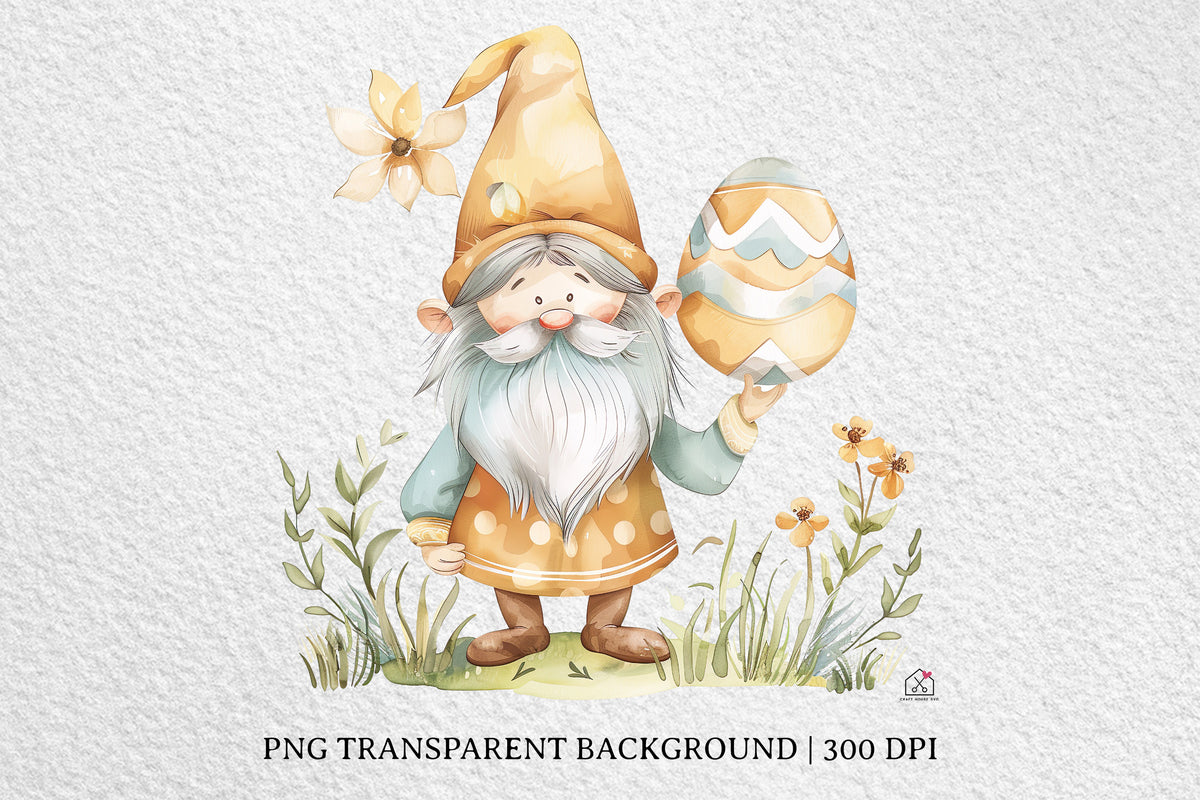 Watercolor Easter Gnome Sublimation Bundle Clip Art PNG - CraftHouseSVG