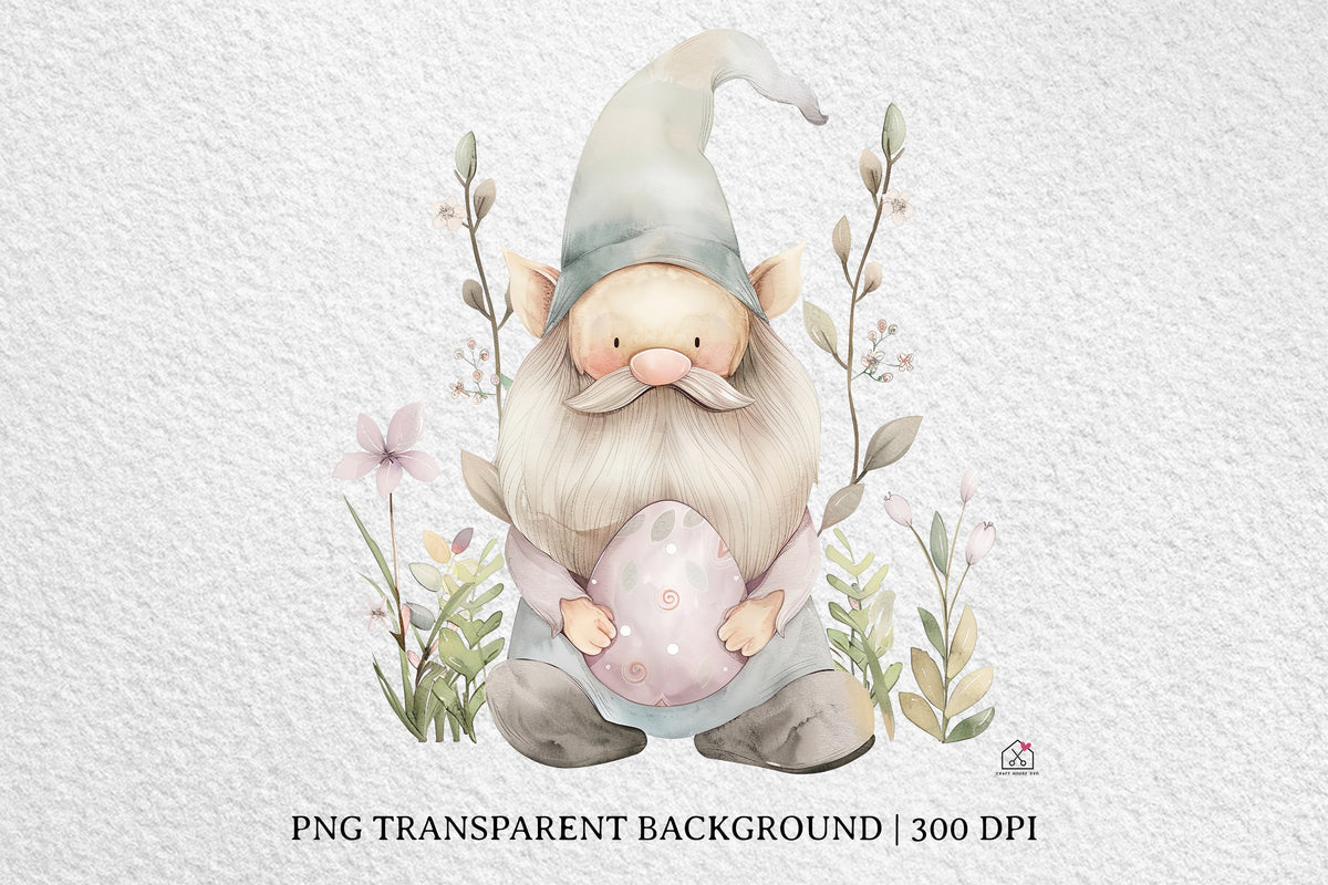 Watercolor Easter Gnome Sublimation Bundle Clip Art PNG - CraftHouseSVG
