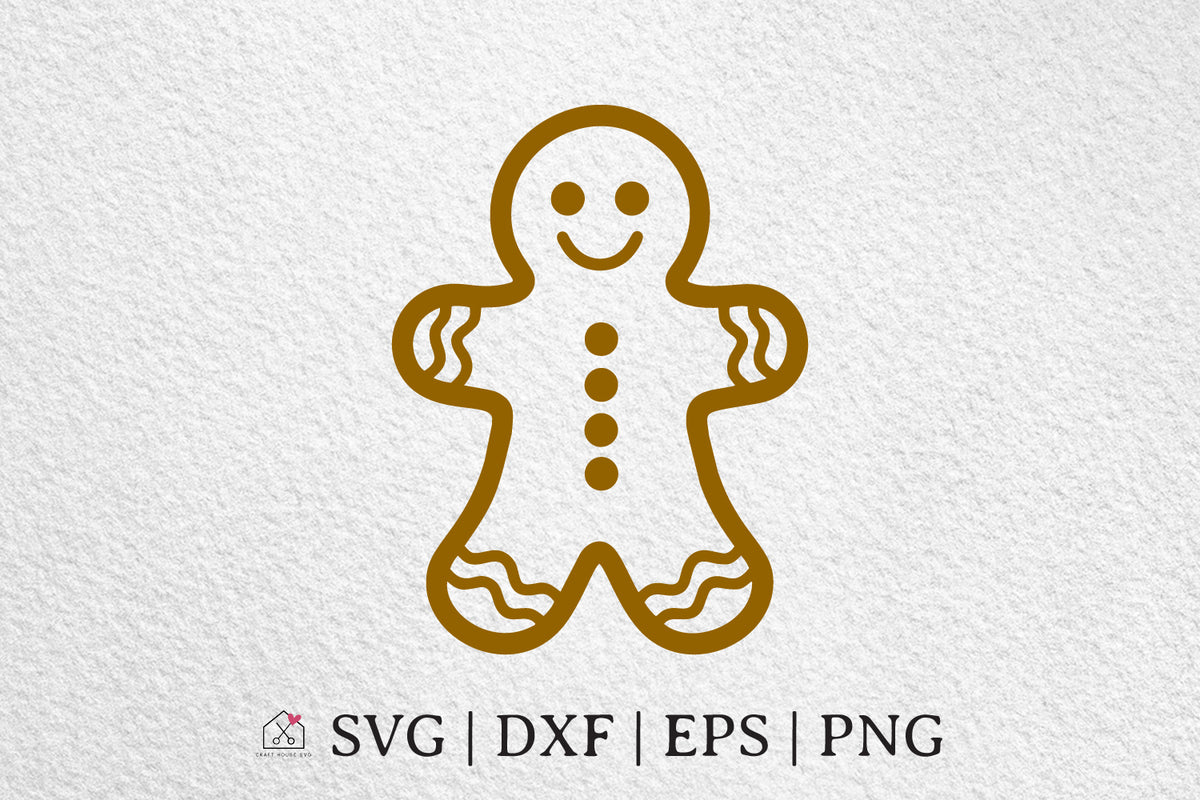 FREE Gingerbread Man SVG Christmas Winter Cut Files - Craft House SVG