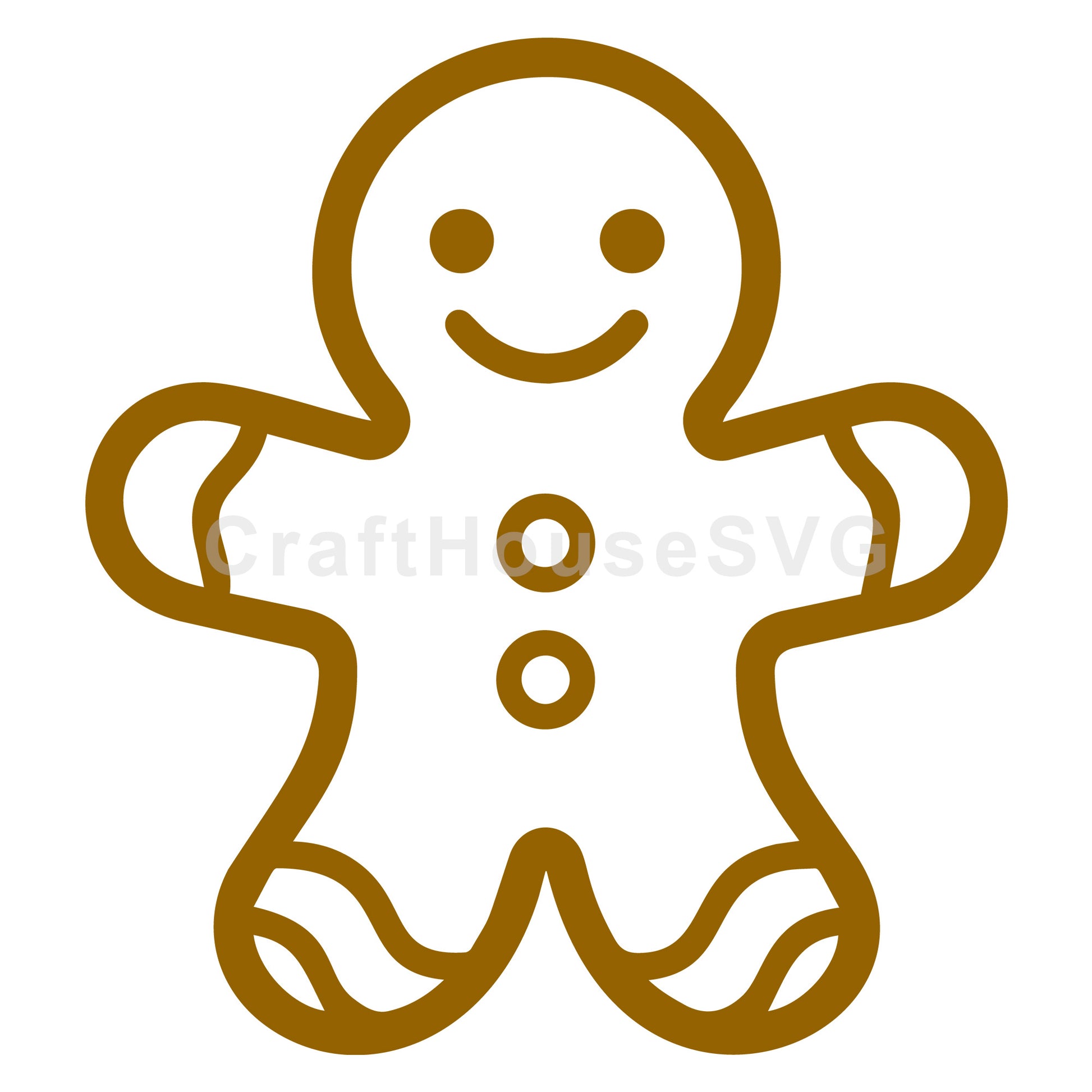 Outlined Gingerbread Man with Button Details SVG - Free and Premium ...