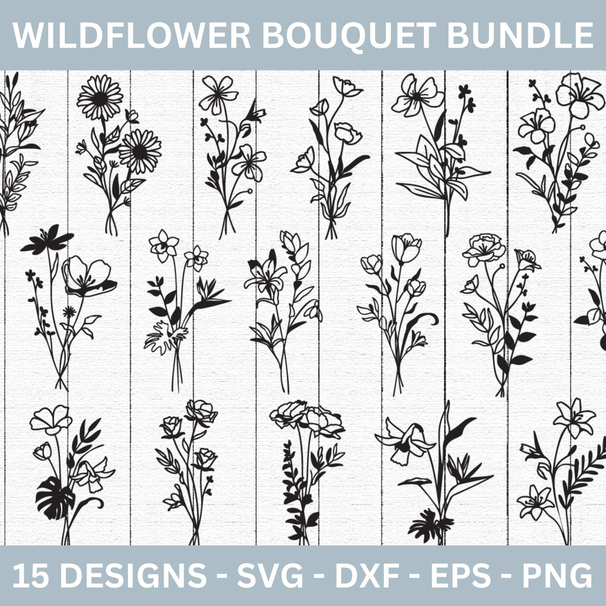 Wildflower Bouquet SVG Bundle - Craft House SVG