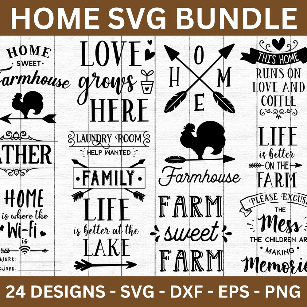Home SVG Bundle - M14 - Craft House SVG