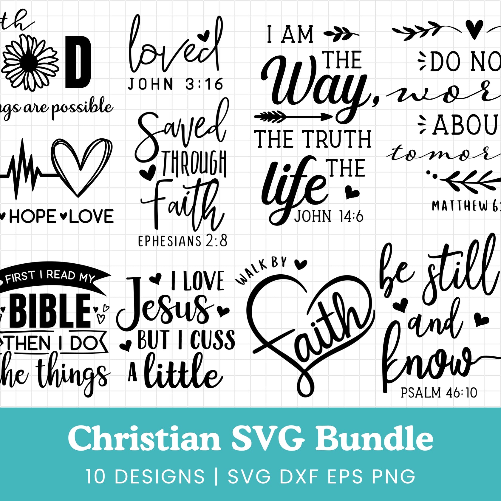 Christian SVG Bundle Scripture Bundle - Free and Premium Files – Craft ...