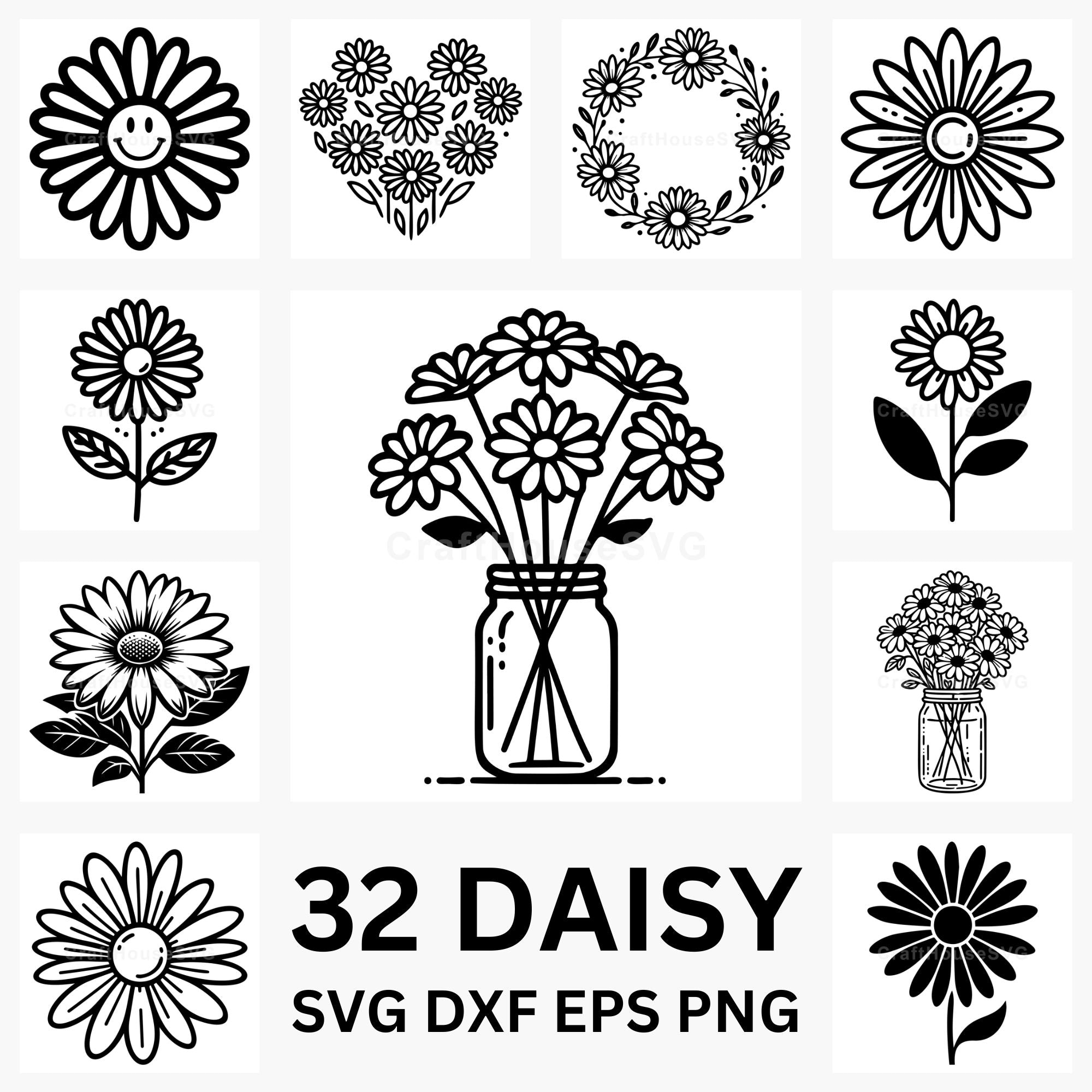 Daisy SVG Bundle for Commercial Use