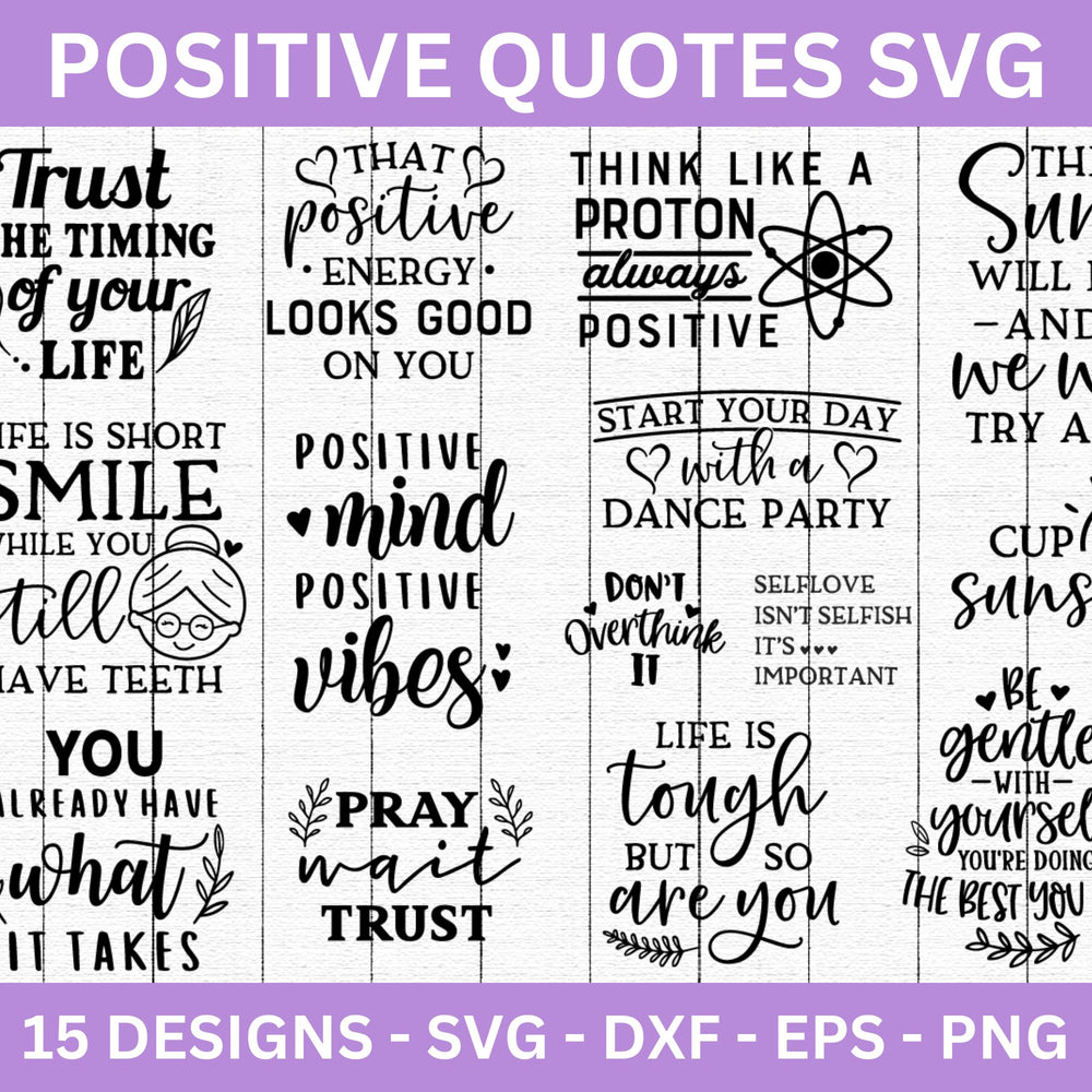 Positive Quotes SVG Bundle | MB70 - Craft House SVG