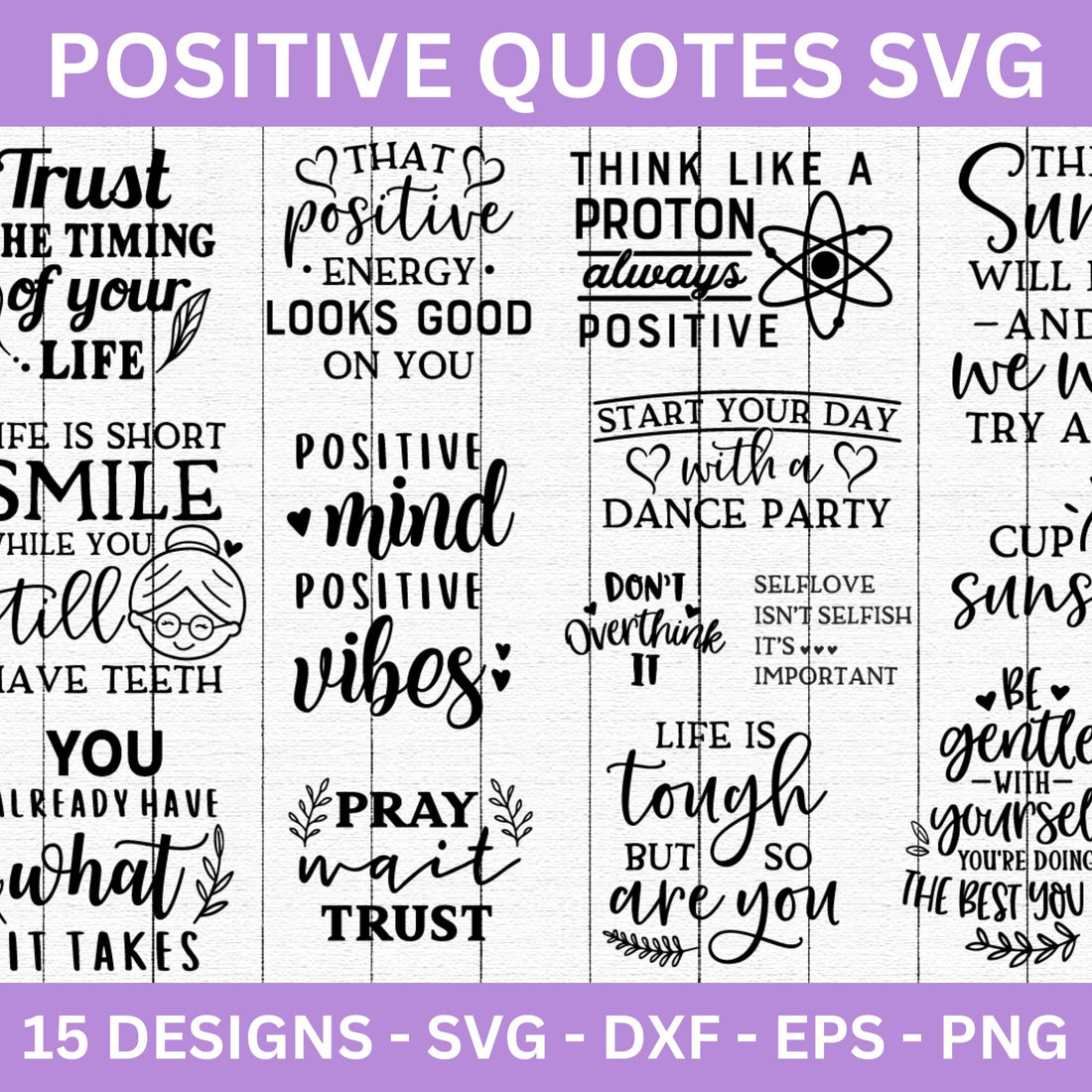Positive Quotes SVG Bundle | MB70 - Craft House SVG