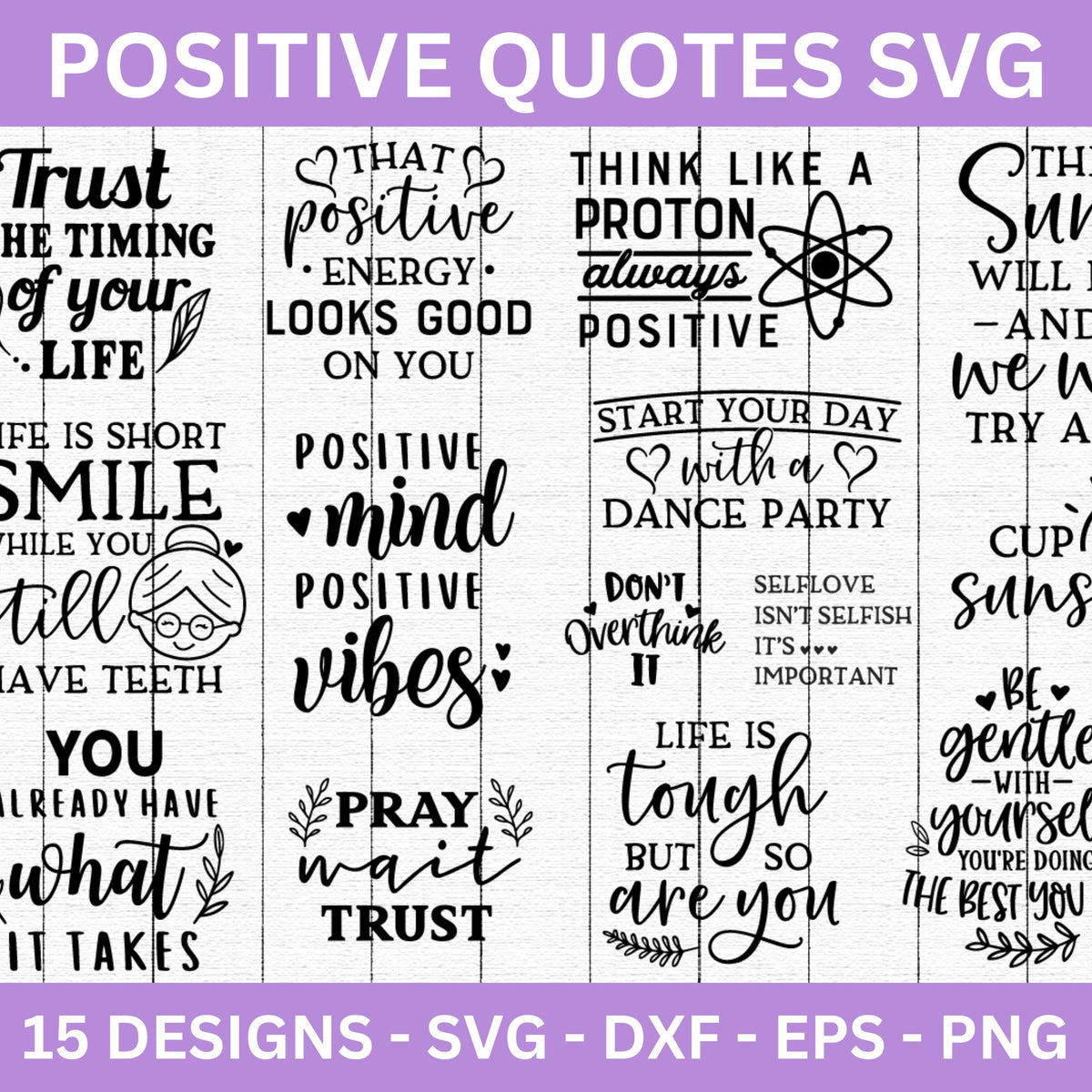 Positive Quotes SVG Bundle | MB70 - Craft House SVG