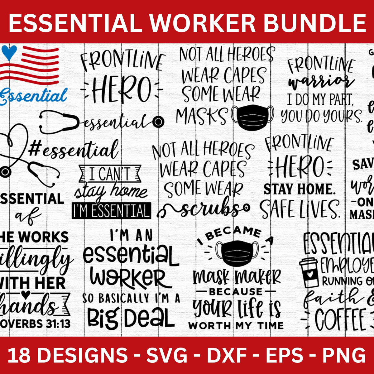 Essential Employee SVG Bundle | MB77 - Craft House SVG