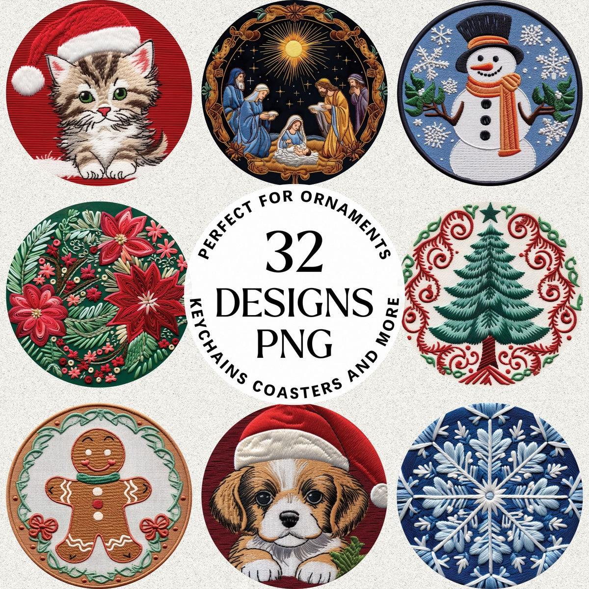 Christmas 3D Ornament Bundle Sublimation Designs PNG - CraftHouseSVG