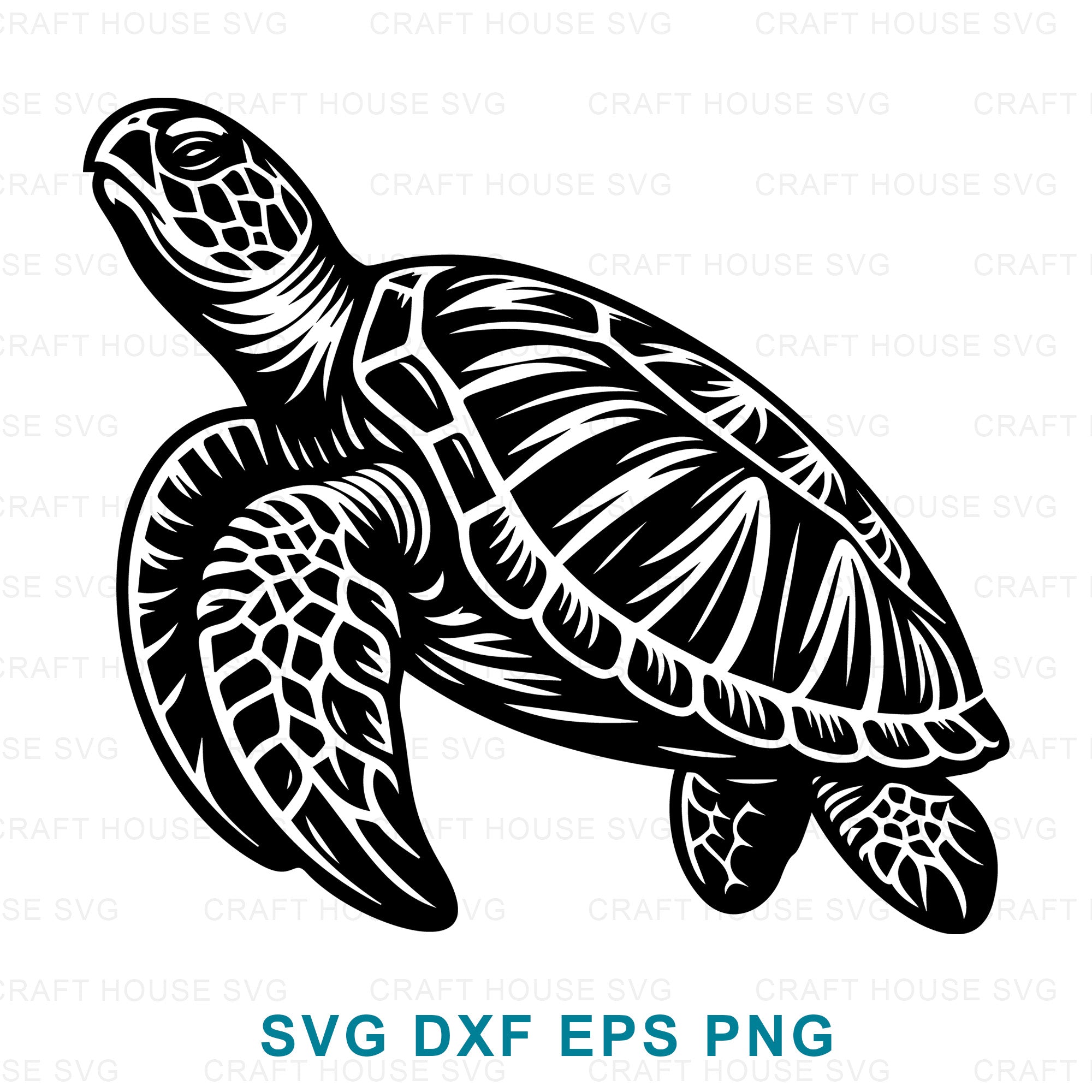 Sea Turtle SVG Cut Files DXF EPS PNG - Craft House SVG