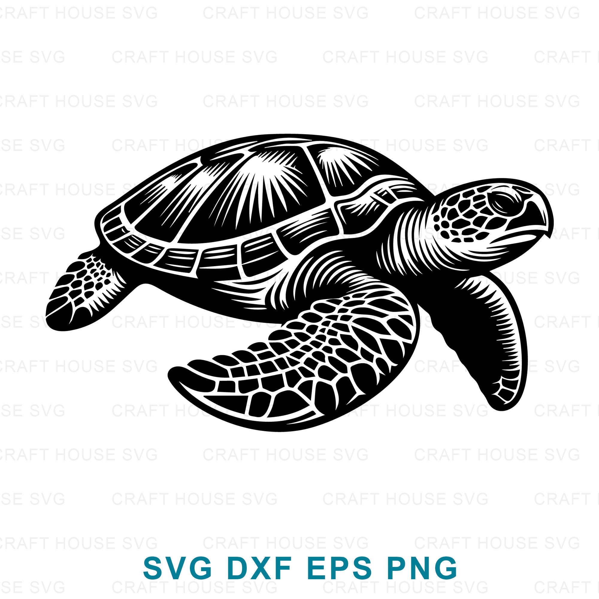 Swimming Sea Turtle SVG - Craft House SVG