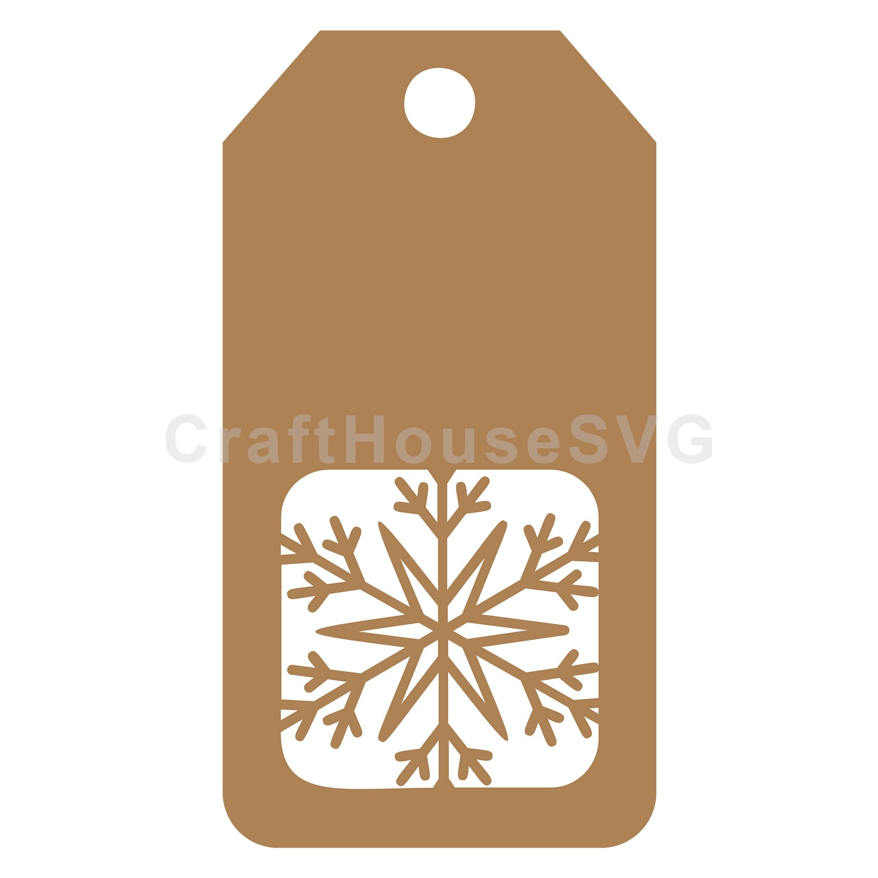Square Framed Snowflake Gift Tag SVG
