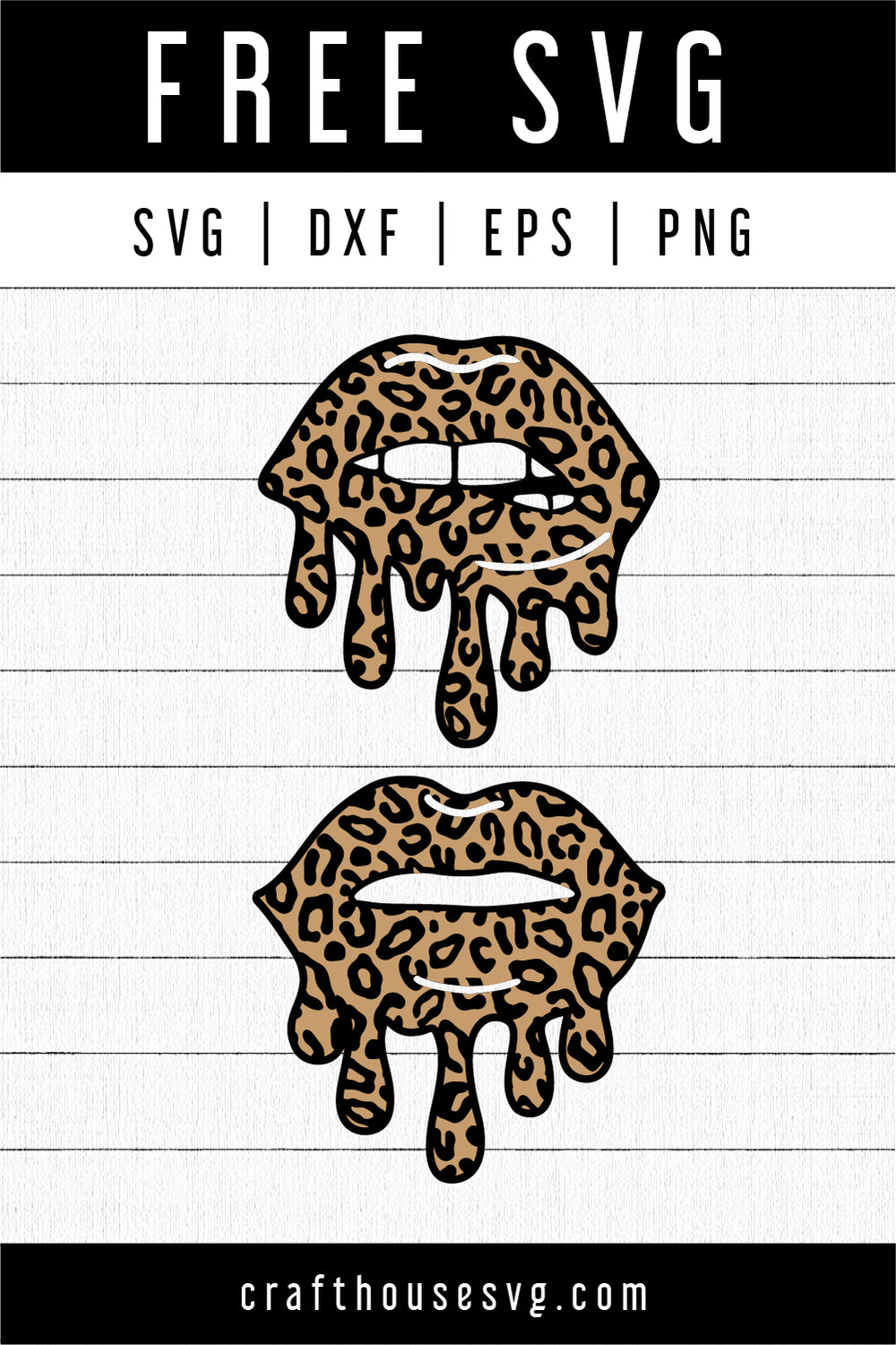 FREE Leopard Print Dripping lips SVG - Craft House SVG