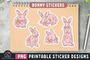 Bunny PNG Print and Cut Rabbit Sticker Designs - Free and Premium