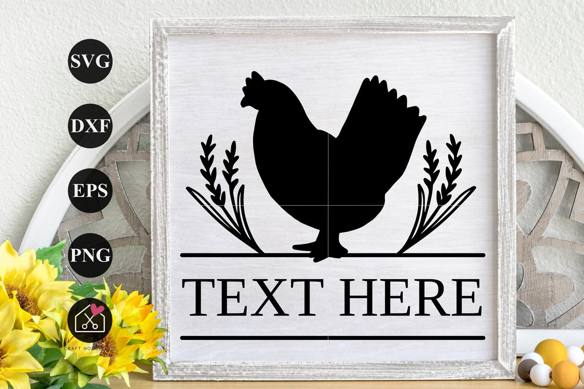 Chicken Monogram SVG Farmhouse Sign Cut File - Craft House SVG