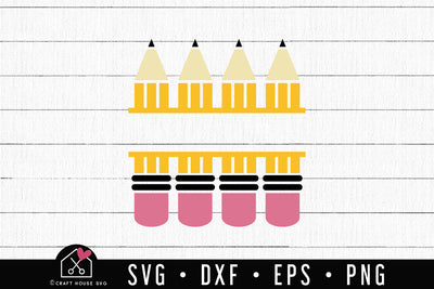 FREE Pencil Split Monogram SVG - Craft House SVG