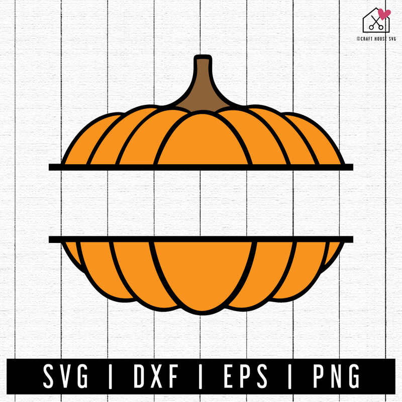 FREE Pumpkin split monogram SVG - Craft House SVG