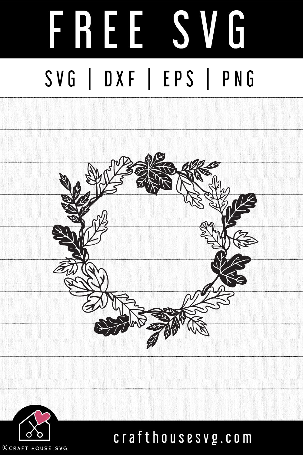 FREE Fall Leaves Wreath SVG - Craft House SVG
