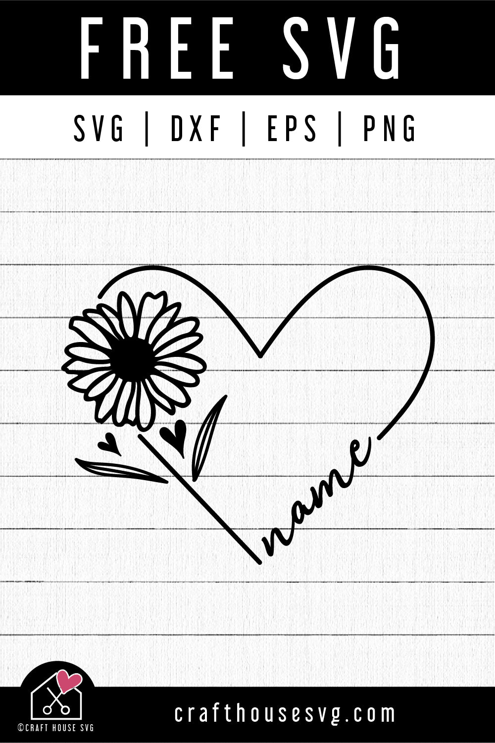 FREE Floral Heart Text SVG cut file - Craft House SVG