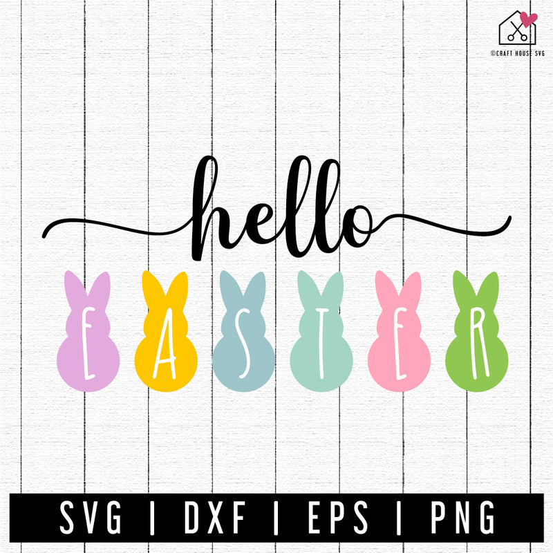 FREE Hello Easter Bunny SVG cut file - Craft House SVG