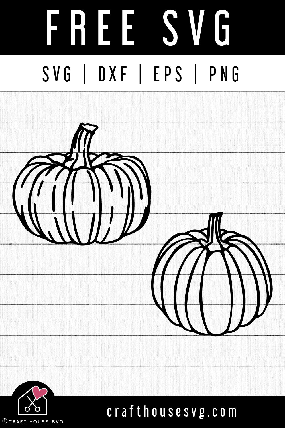 FREE Hand Drawn Pumpkin SVG Fall Autumn Cut Files - Craft House SVG